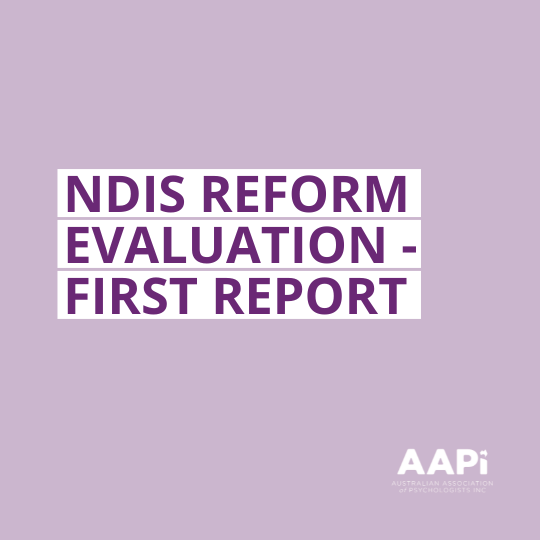 NDIS Reform Evaluation - First report